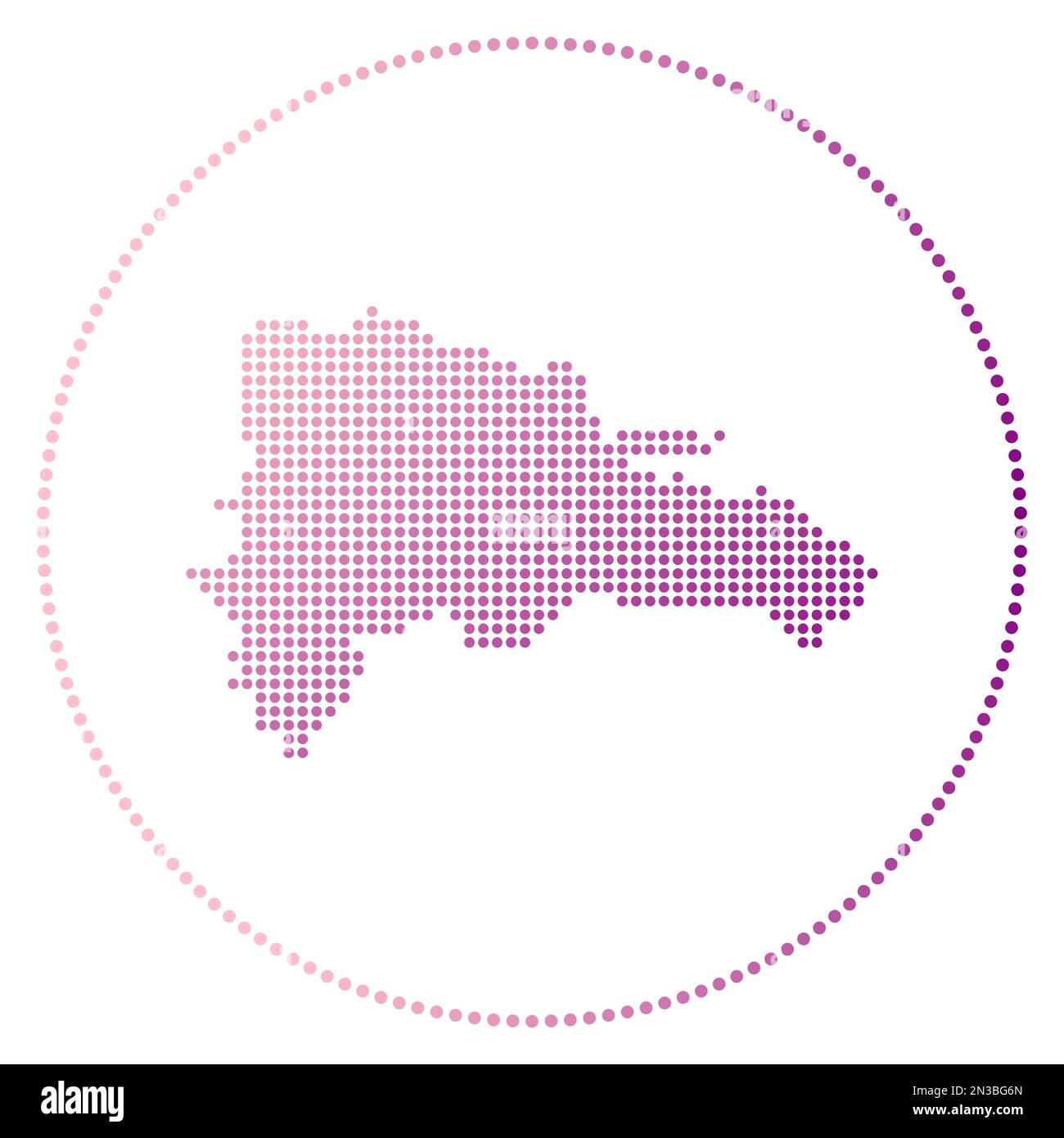 Dominican Republic digital badge. Dotted style map of Dominican ...