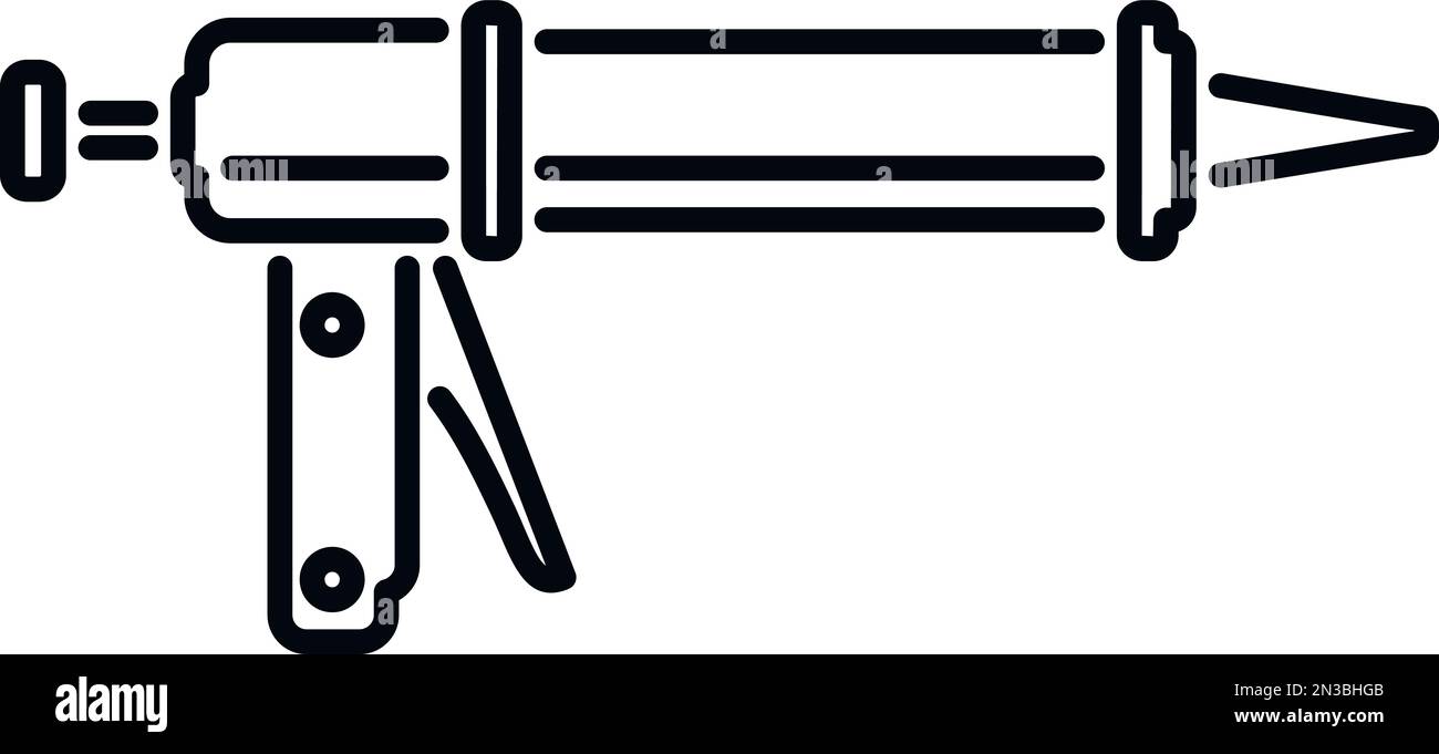 Craft pistol icon outline vector. Silicone tube. Construction silicone ...