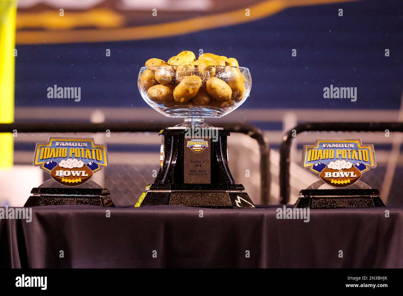 Detail view of trophies waiting to be awarded after the Famous Idaho ...