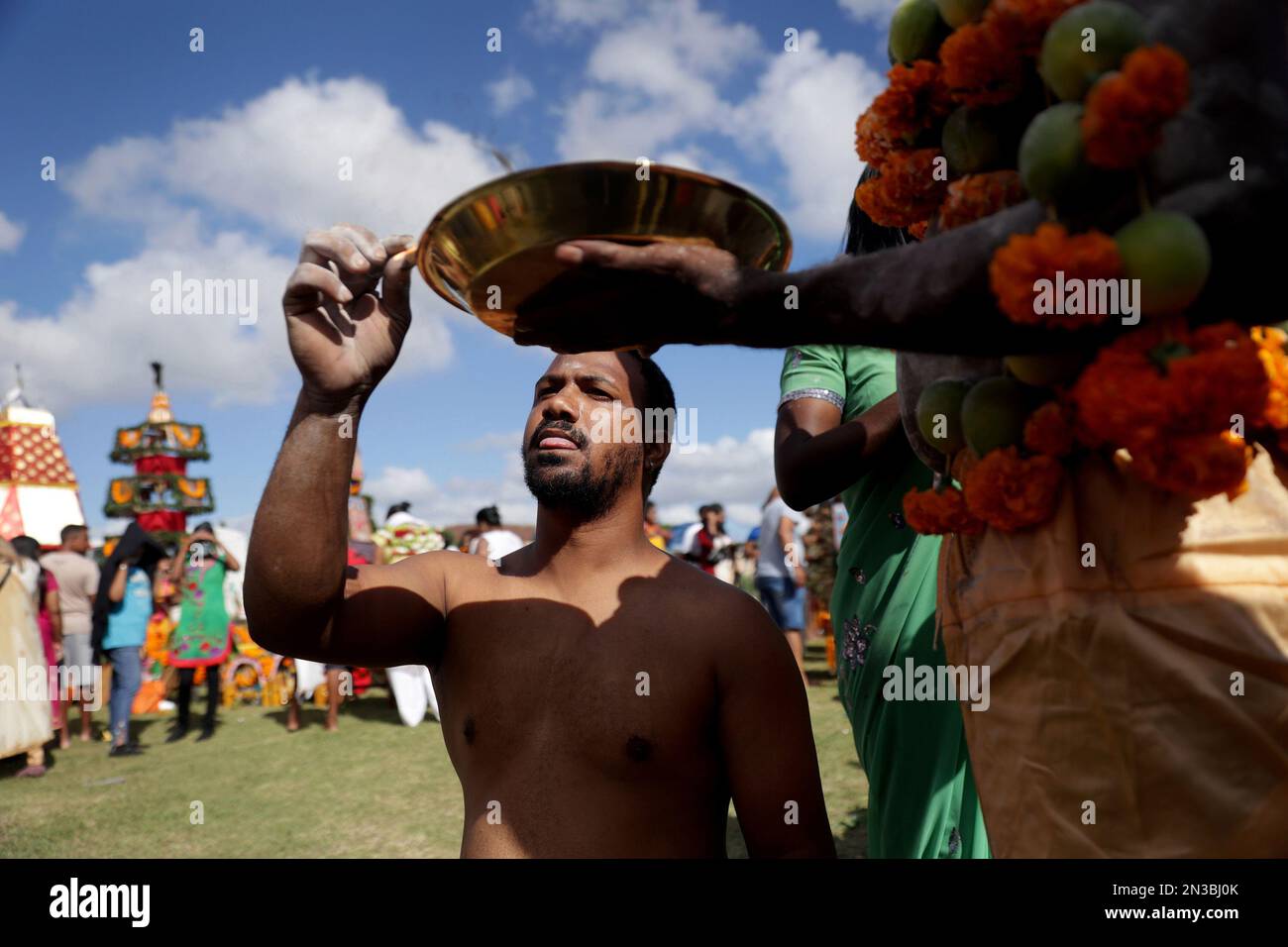 Durban, South Africa. 04th Feb, 2023. A Hindu devotee from Siva Sathi ...