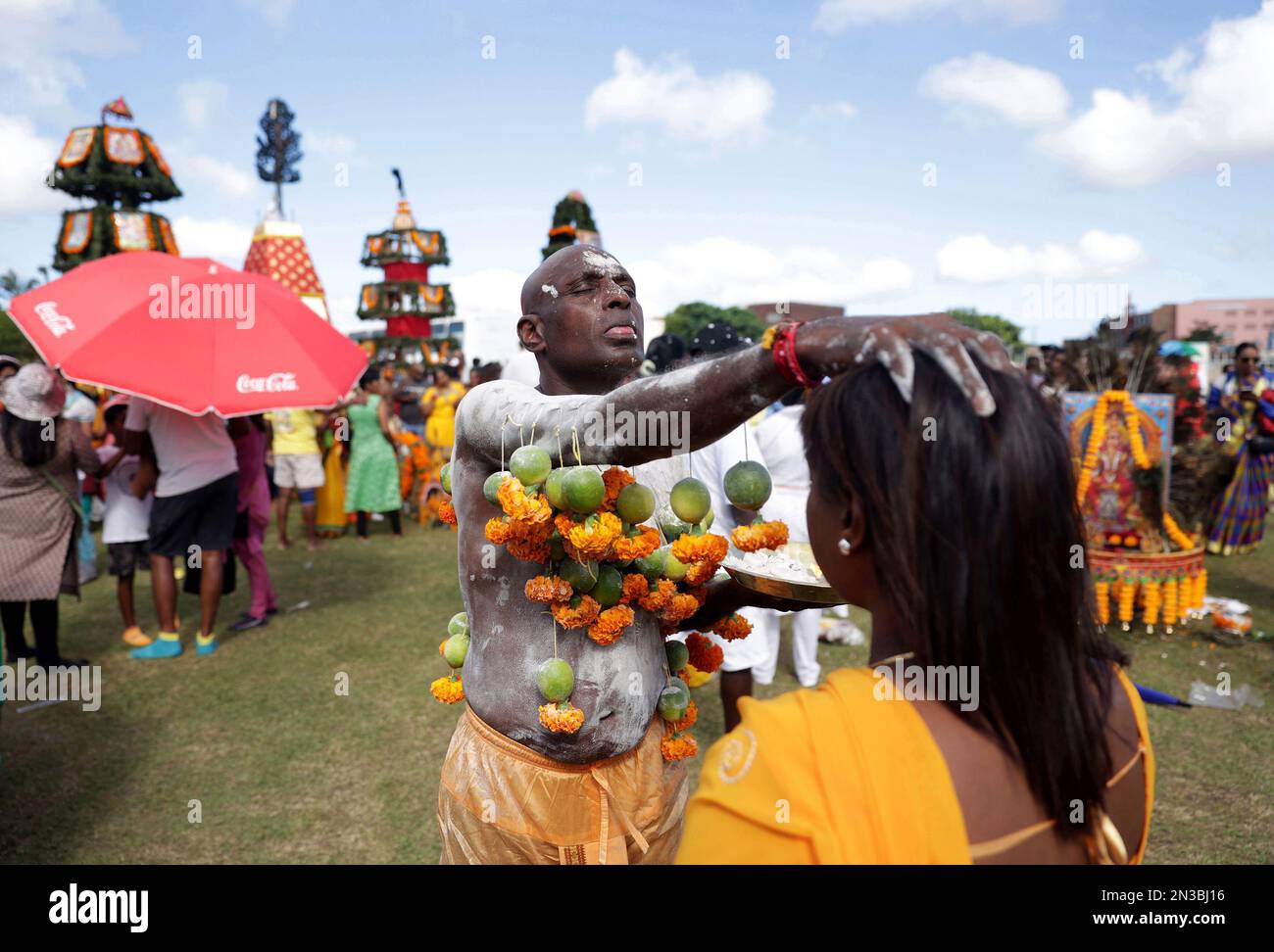 Durban, South Africa. 04th Feb, 2023. A Hindu devotee from Siva Sathi ...