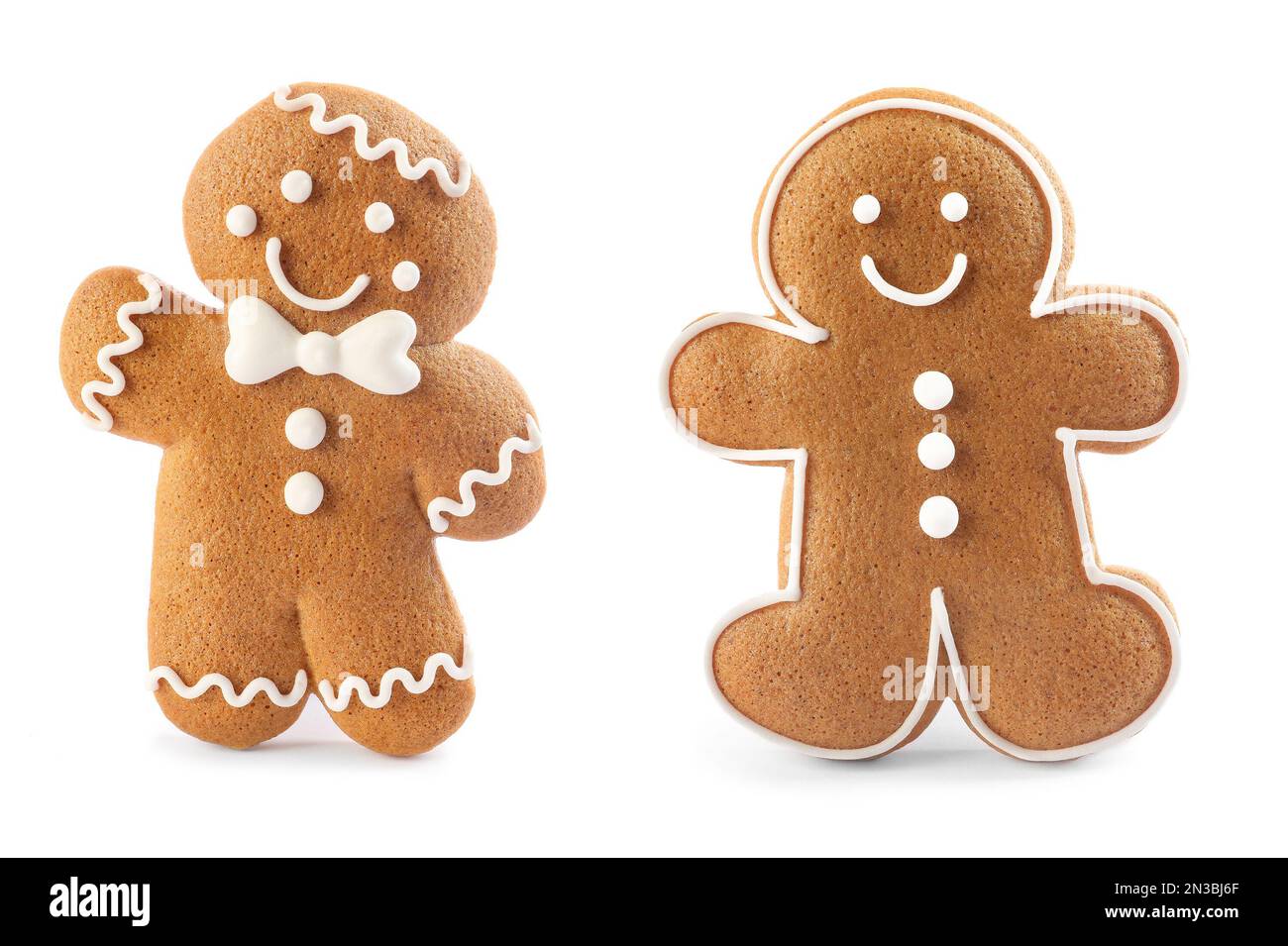 Set of gingerbread men isolated on white Stock Photo - Alamy