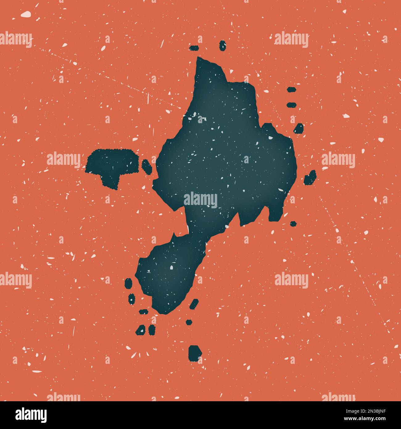 Sark vintage map. Grunge map of the island with distressed texture ...