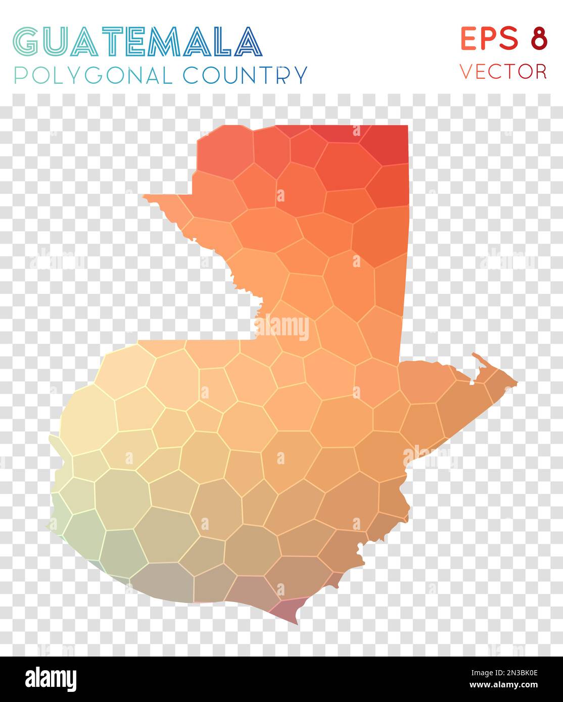 Guatemala polygonal map, mosaic style country. Incredible low poly ...
