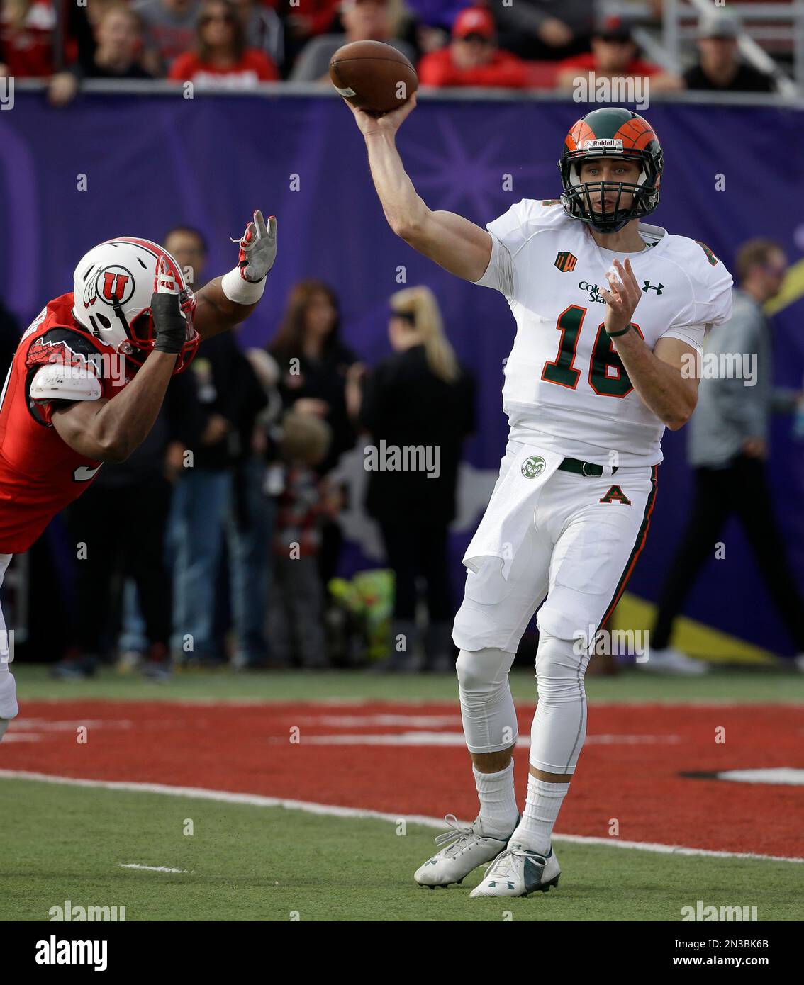 Colorado State quarterback Garrett Grayson (18) throws against Utah ...