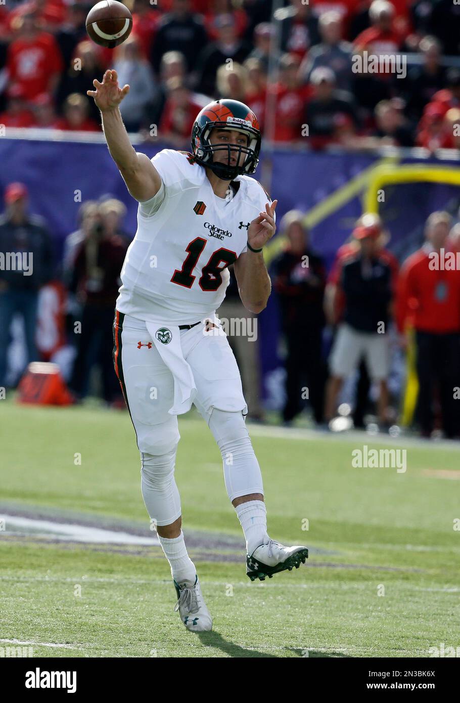 Colorado State quarterback Garrett Grayson (18) throws against Utah ...