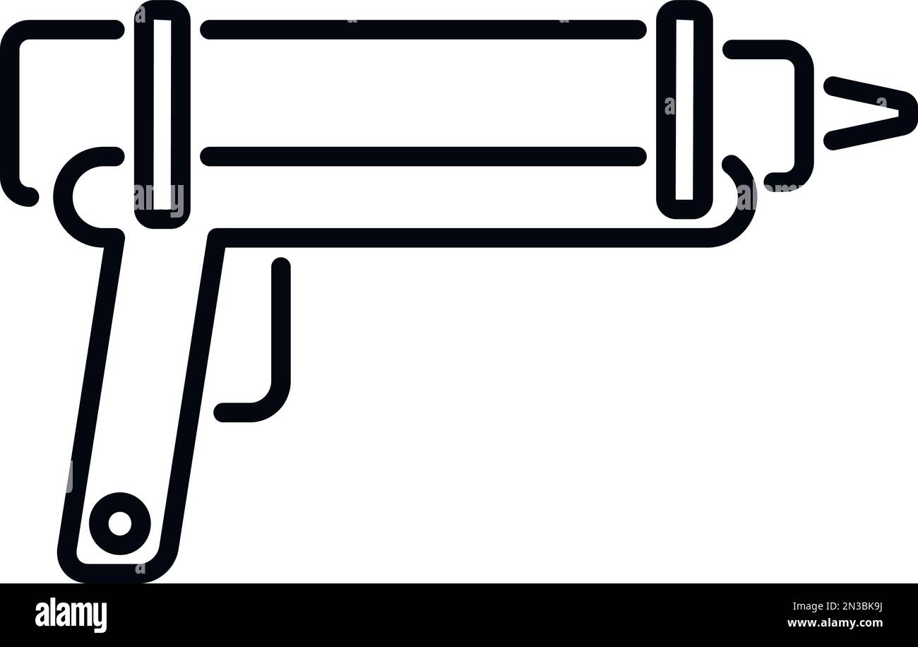 Sealant silicone caulk gun icon outline vector. Glue tube. Construction ...