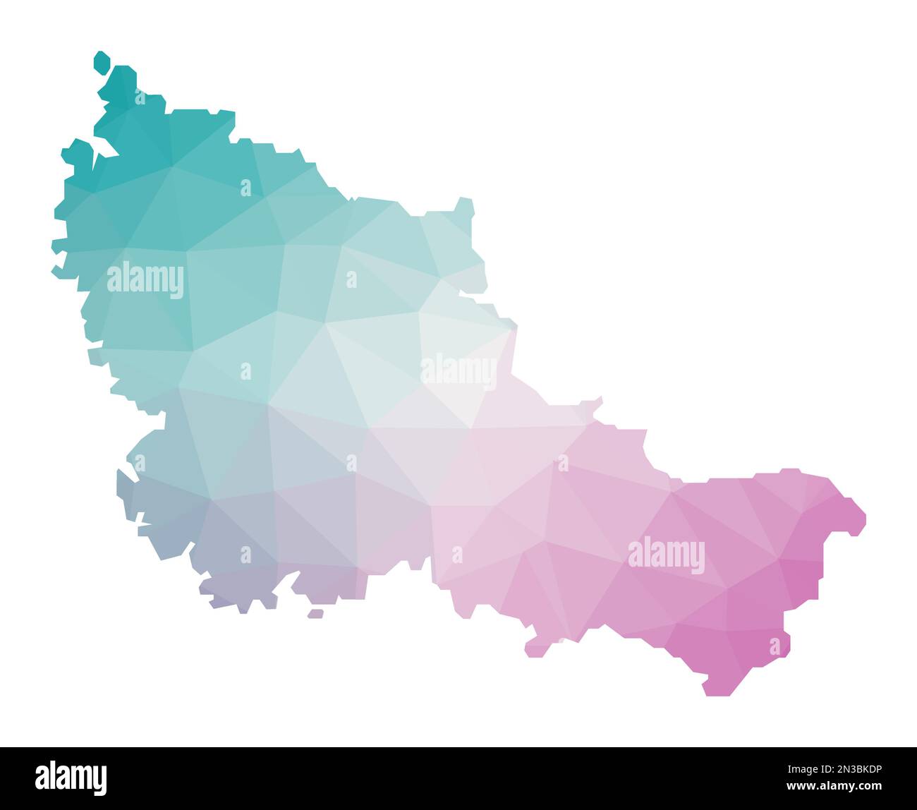 Polygonal map of Belle Ile. Geometric illustration of the island in ...