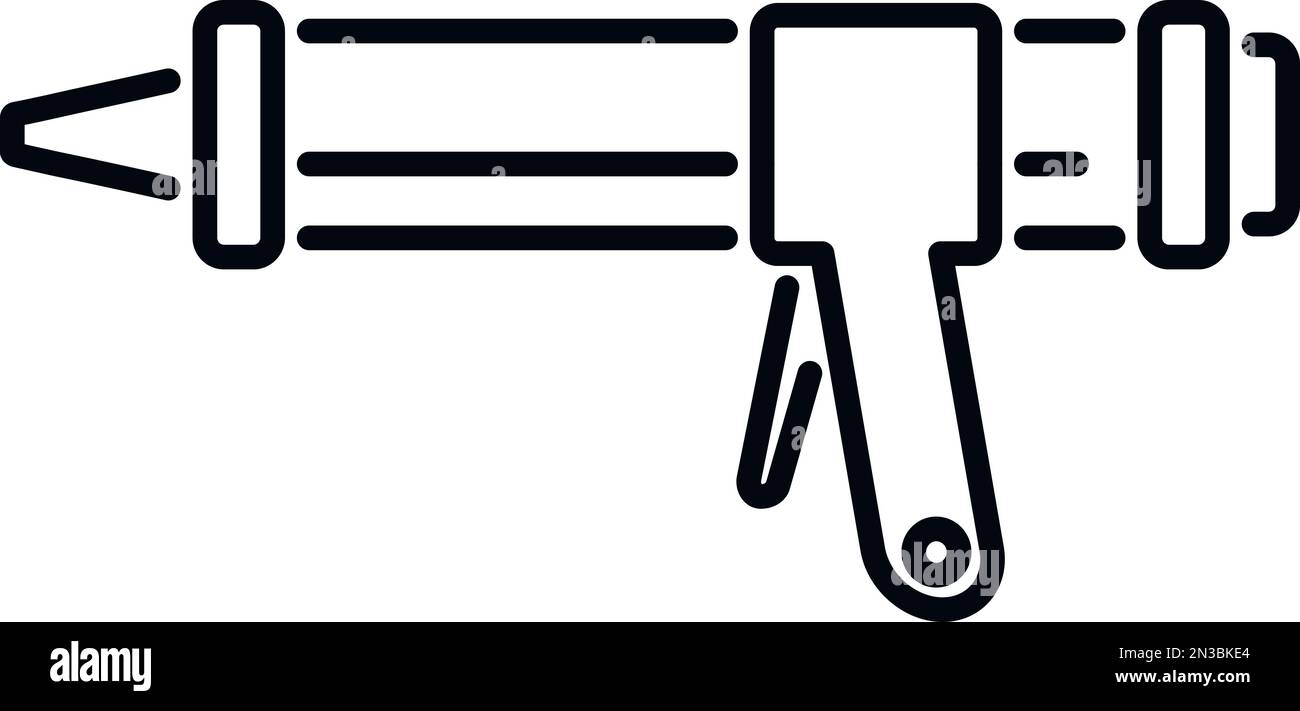 Adhesive caulk gun icon outline vector. Silicone tube. Construction ...