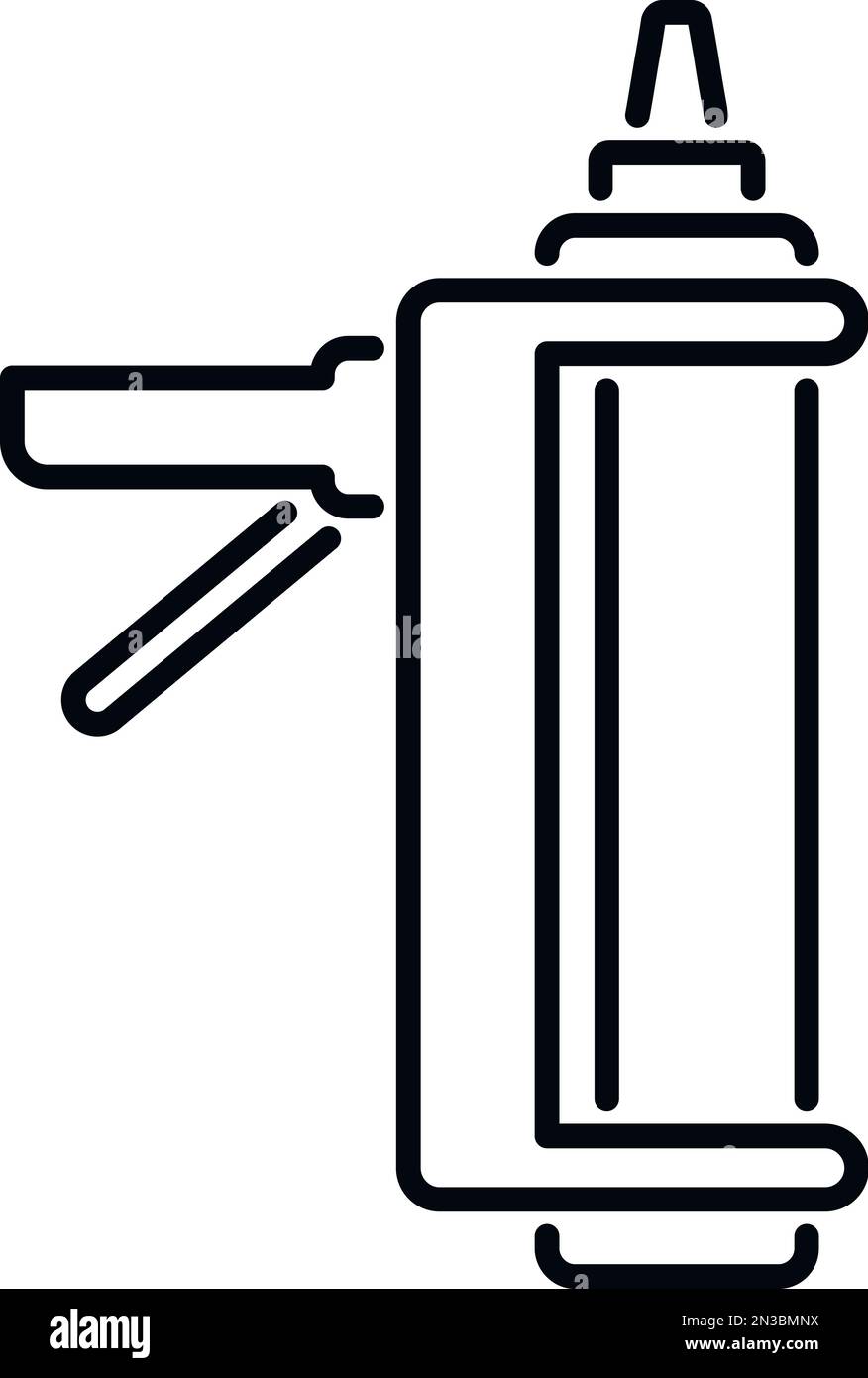 Caulk gun tube icon outline vector. Adhesive glue. Silicon pistol Stock ...