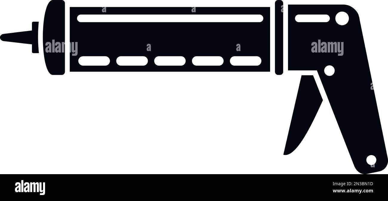 Carpenter silicone caulk gun icon simple vector. Glue tube ...