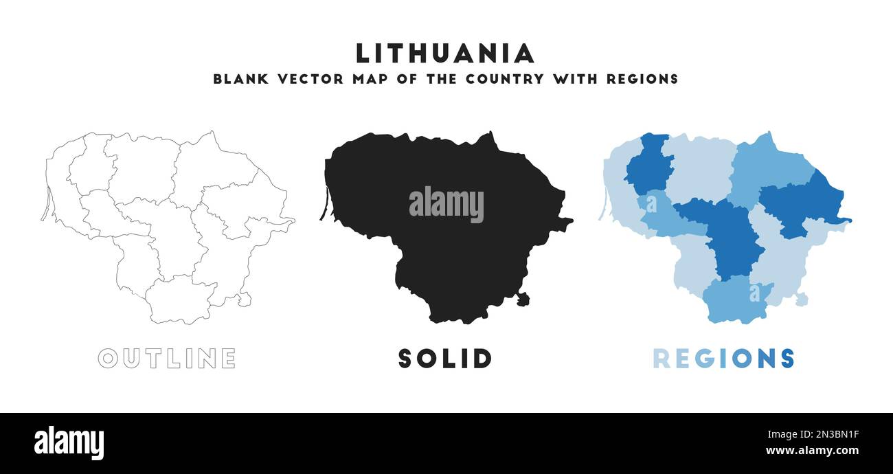 Lithuania map. Borders of Lithuania for your infographic. Vector ...