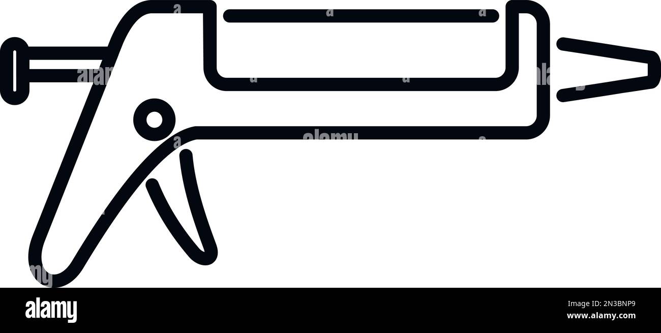 Industry silicone caulk gun icon outline vector. Glue tube. Silicon ...