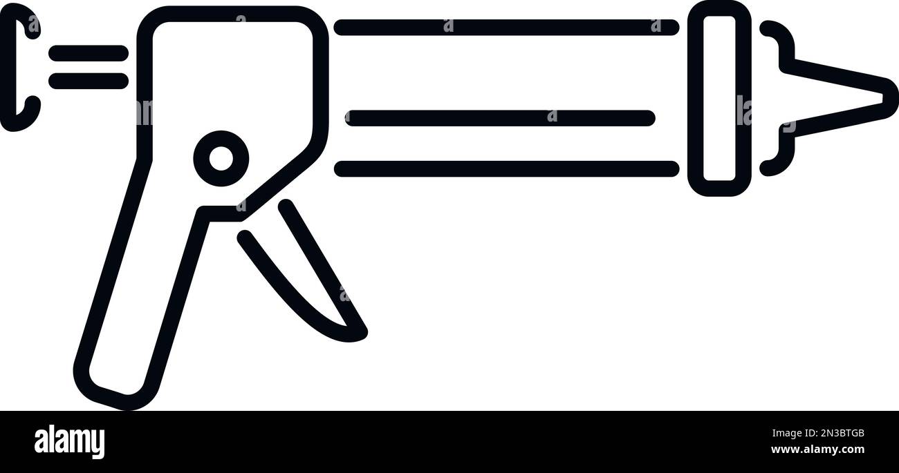 Cartridge gun icon outline vector. Silicone tube. Construction home ...