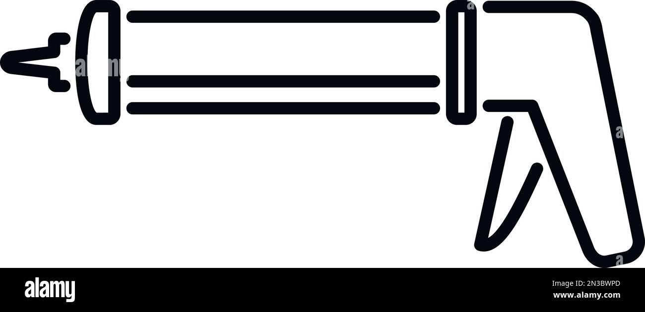 Carpenter silicone caulk gun icon outline vector. Glue tube. Construction silicon Stock Vector ...