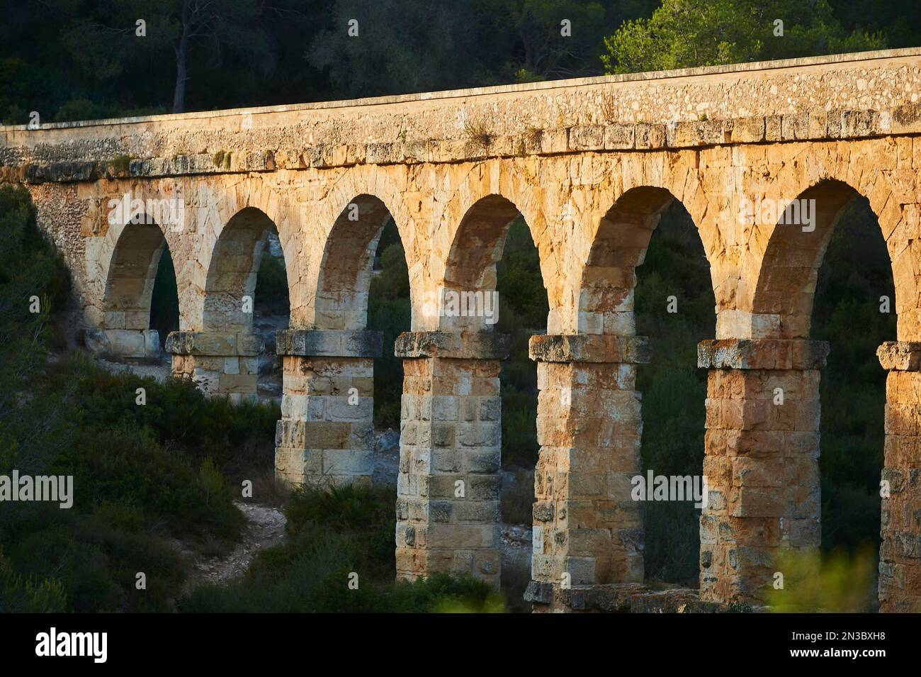 Old, Roman aqueduct, the Ferreres Aqueduct (Aqüeducte de les Ferreres ...