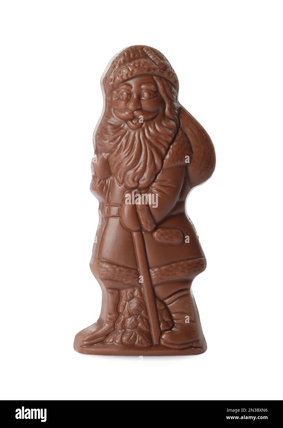 Sweet chocolate Santa Claus candy isolated on white Stock Photo - Alamy