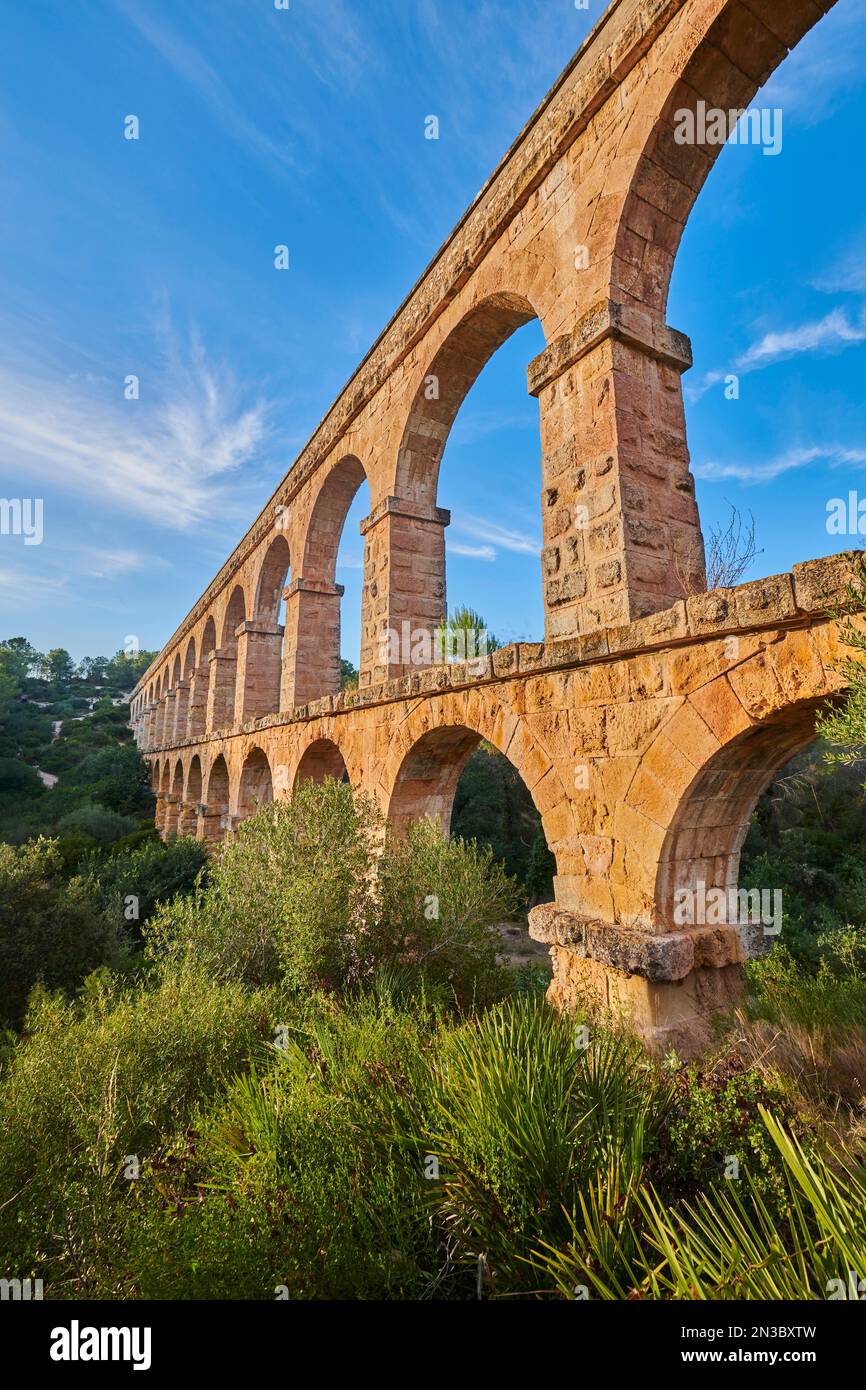 Old, Roman aqueduct, the Ferreres Aqueduct (Aqüeducte de les Ferreres ...