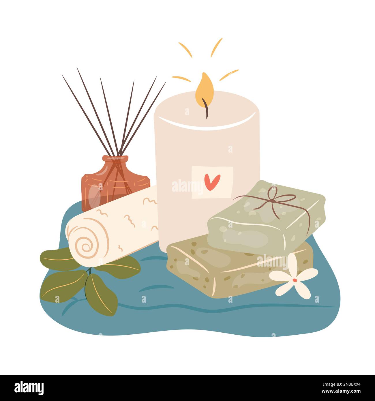 Spa bath relaxation concept, vector illustration Stock Vector Image ...