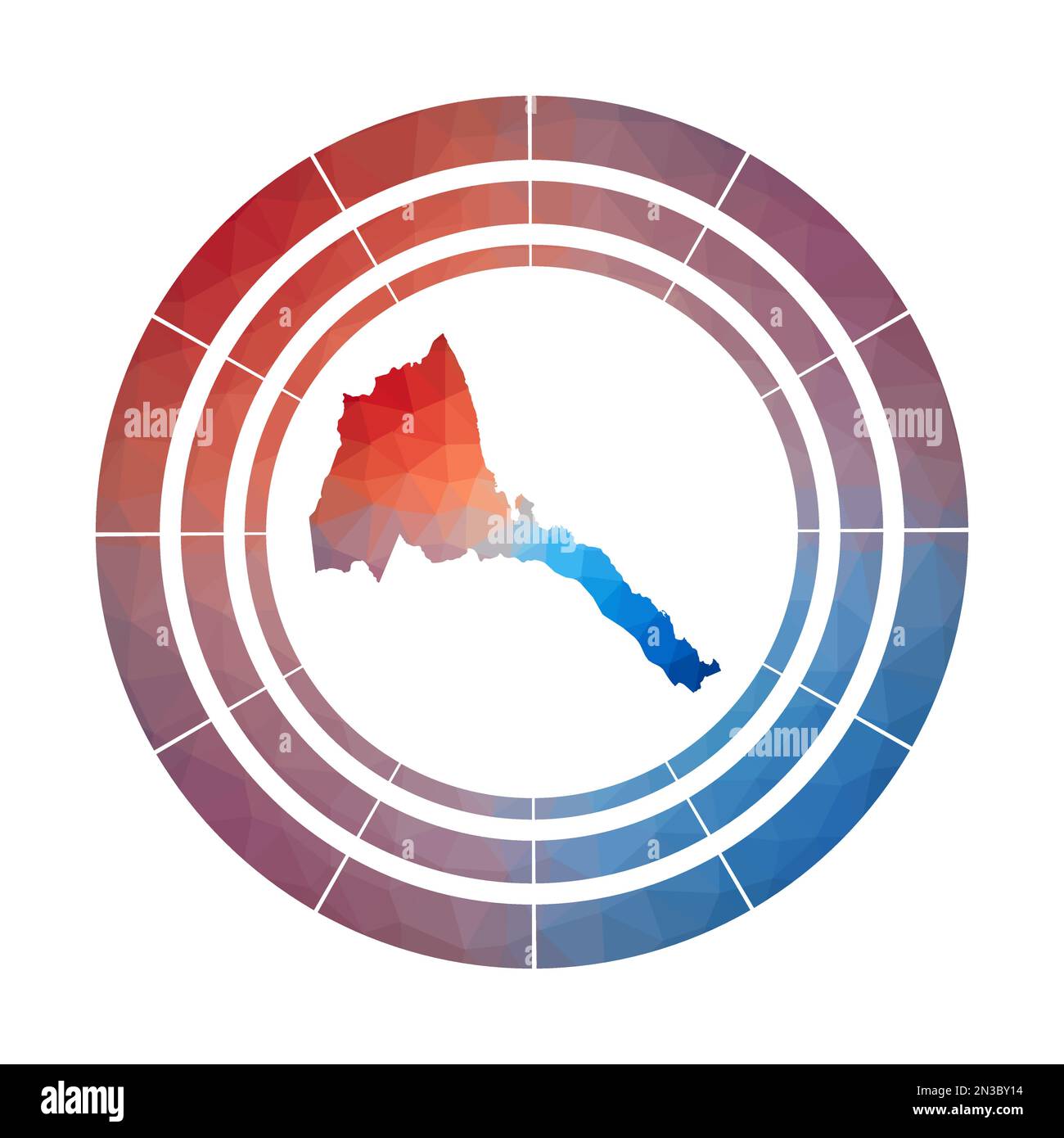 Eritrea badge. Bright gradient logo of country in low poly style ...