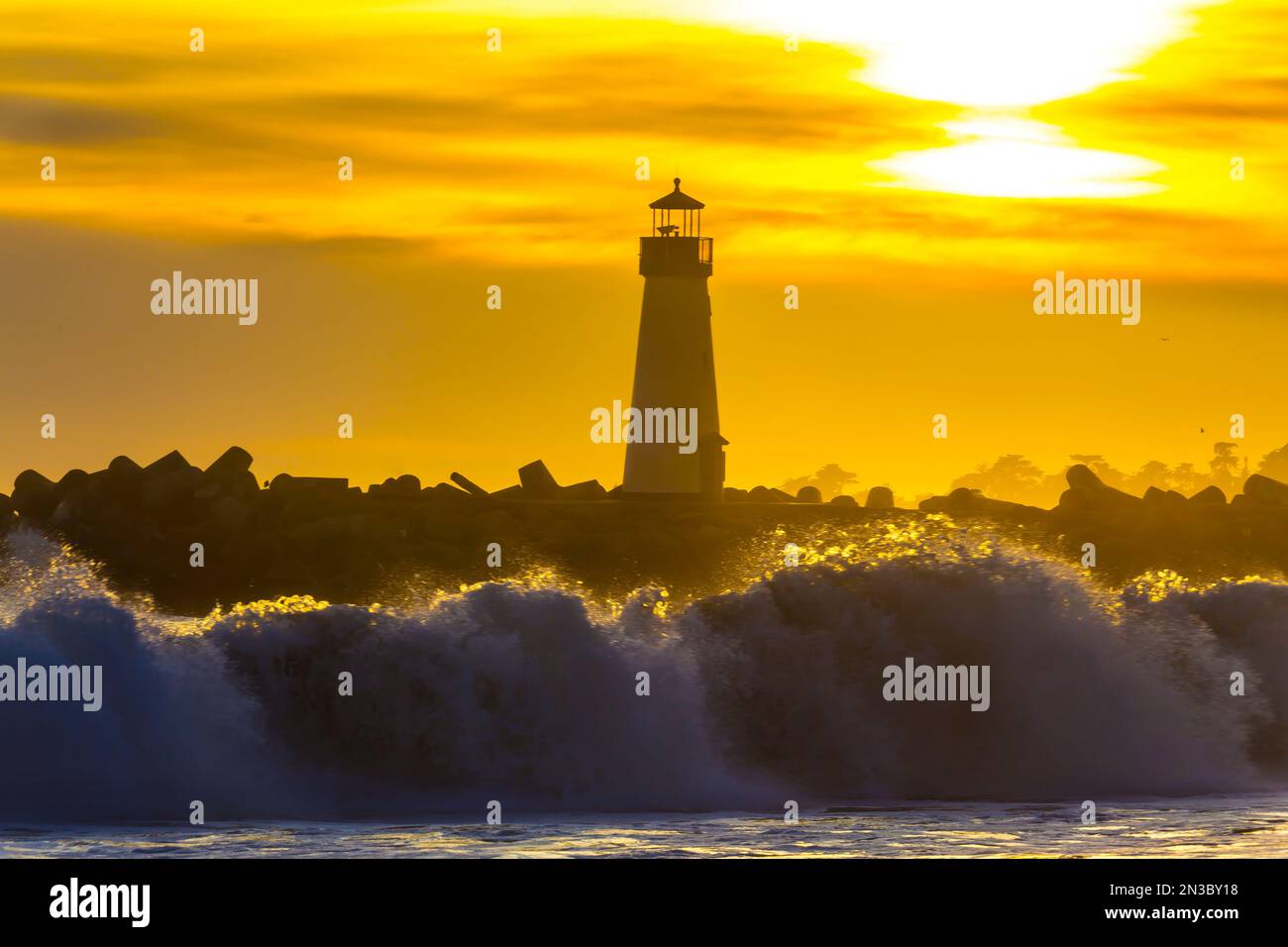 Walton Lighthouse At Sunset Stock Photo - Alamy