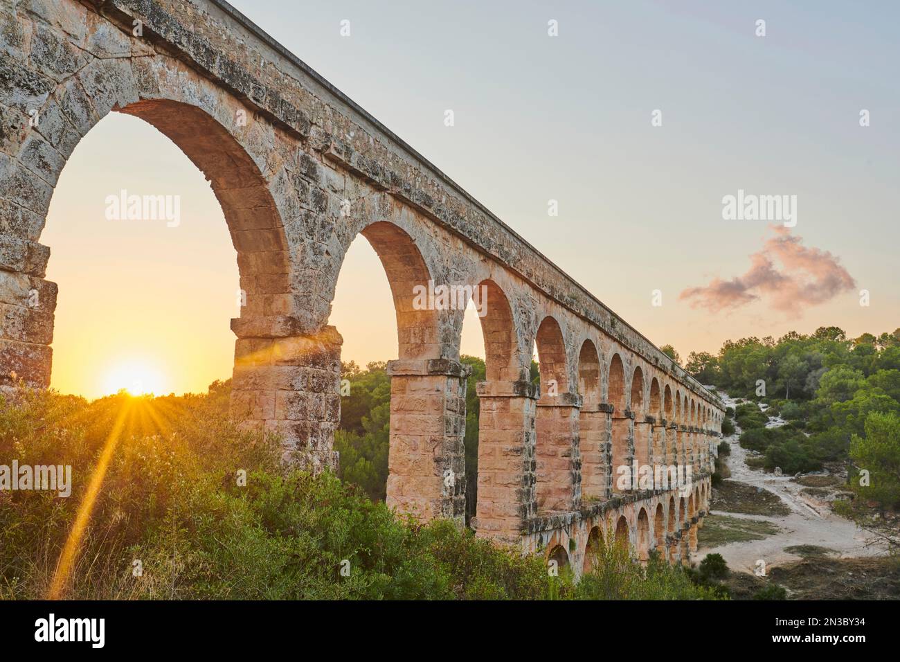 Old, Roman aqueduct, the Ferreres Aqueduct (Aqüeducte de les Ferreres ...
