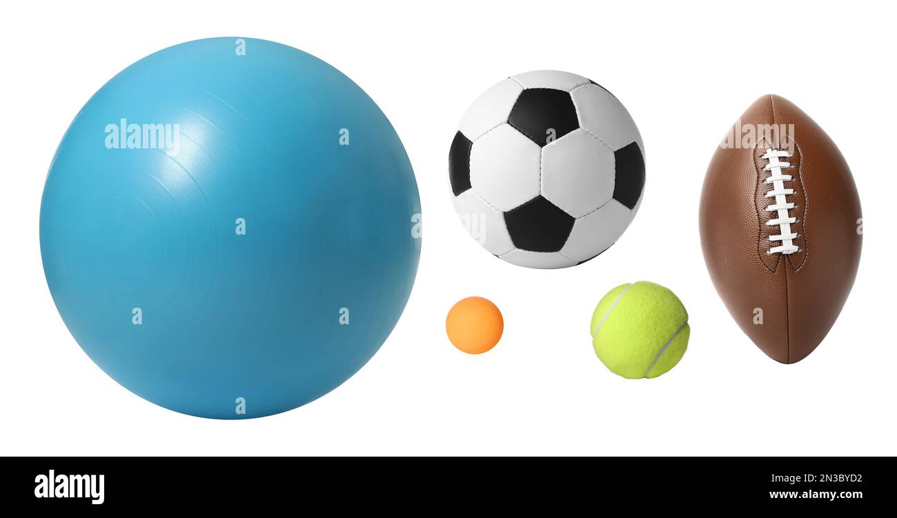 Set of different sport equipment on white background. Banner design ...