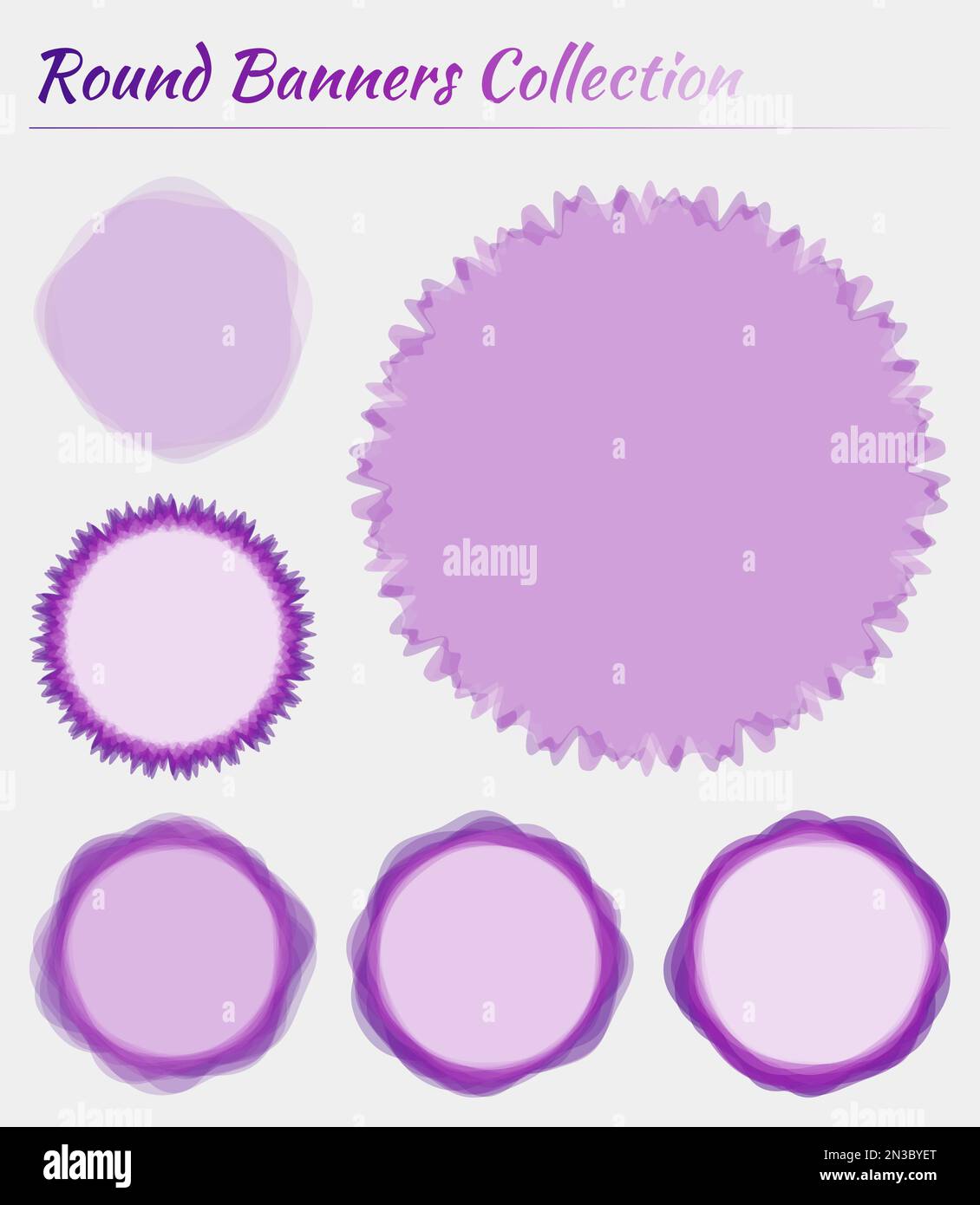 Colorful round banner. Circular backgrounds in purple colors. Stylish ...