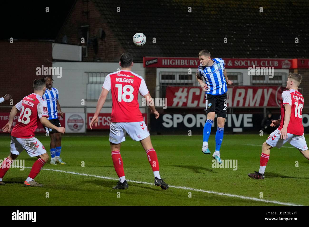 Michael Smith #24 of Sheffield Wednesday heads goal wards during the ...