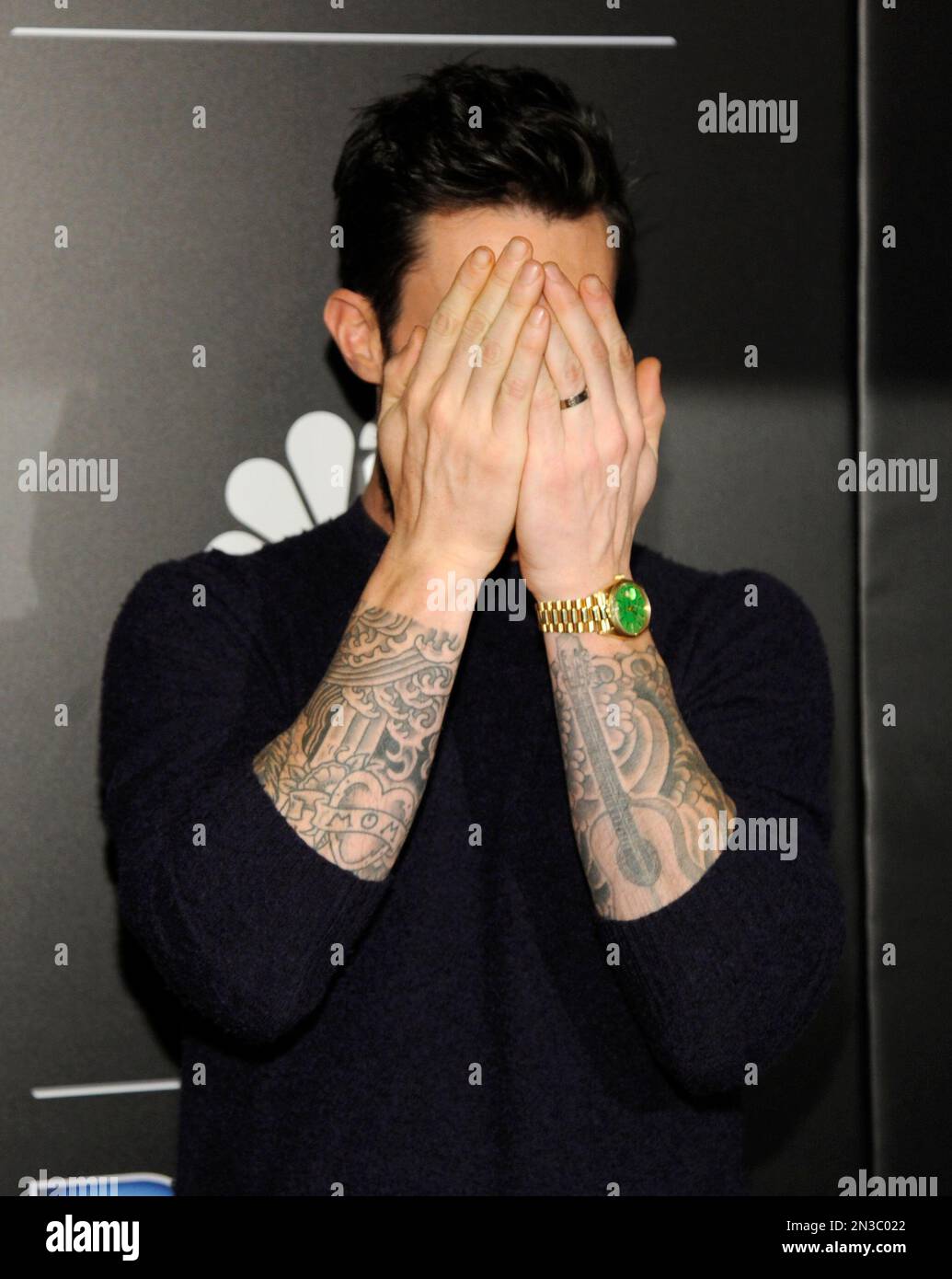 Adam Levine, of Maroon 5, arrives at The People Magazine Awards at the ...