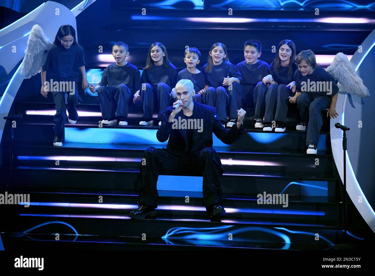 Sanremo, 73rd Italian Song Festival, First Episode. The singers. In the ...