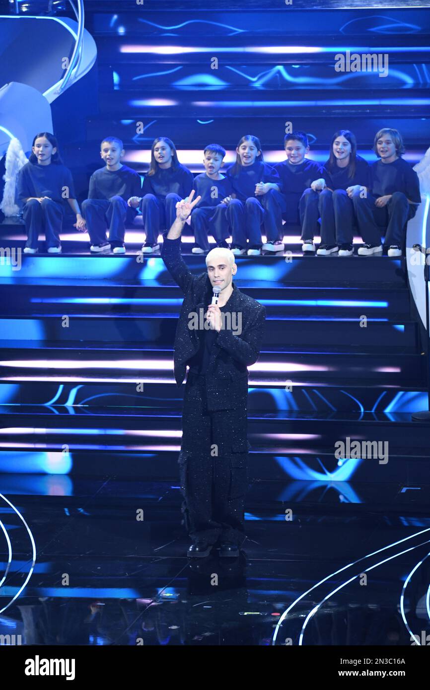 Sanremo, 73rd Italian Song Festival, First Episode. The singers. In the ...