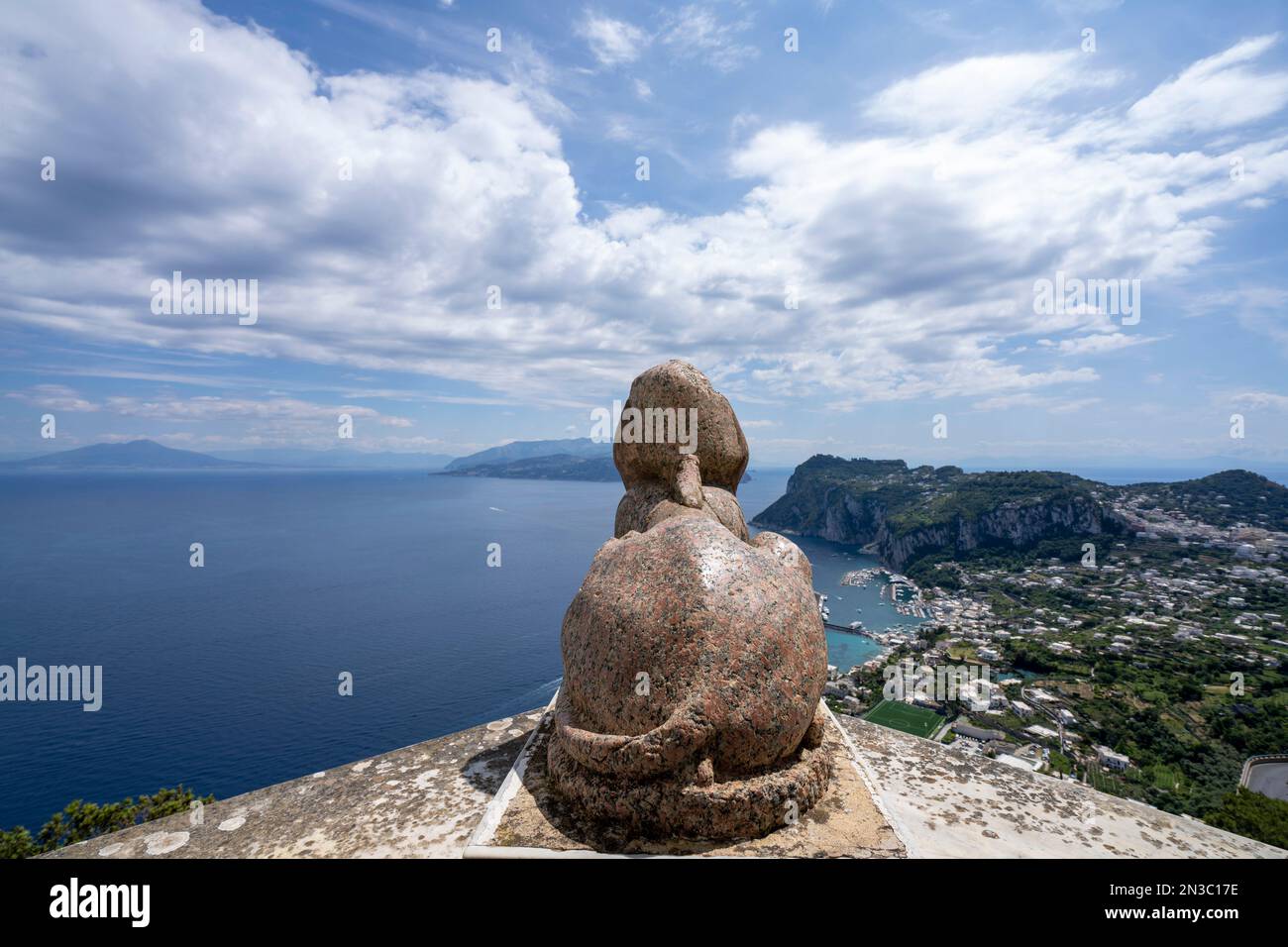 Back view of a Sphinx statue, an ancient Egyptian relic that decorates ...