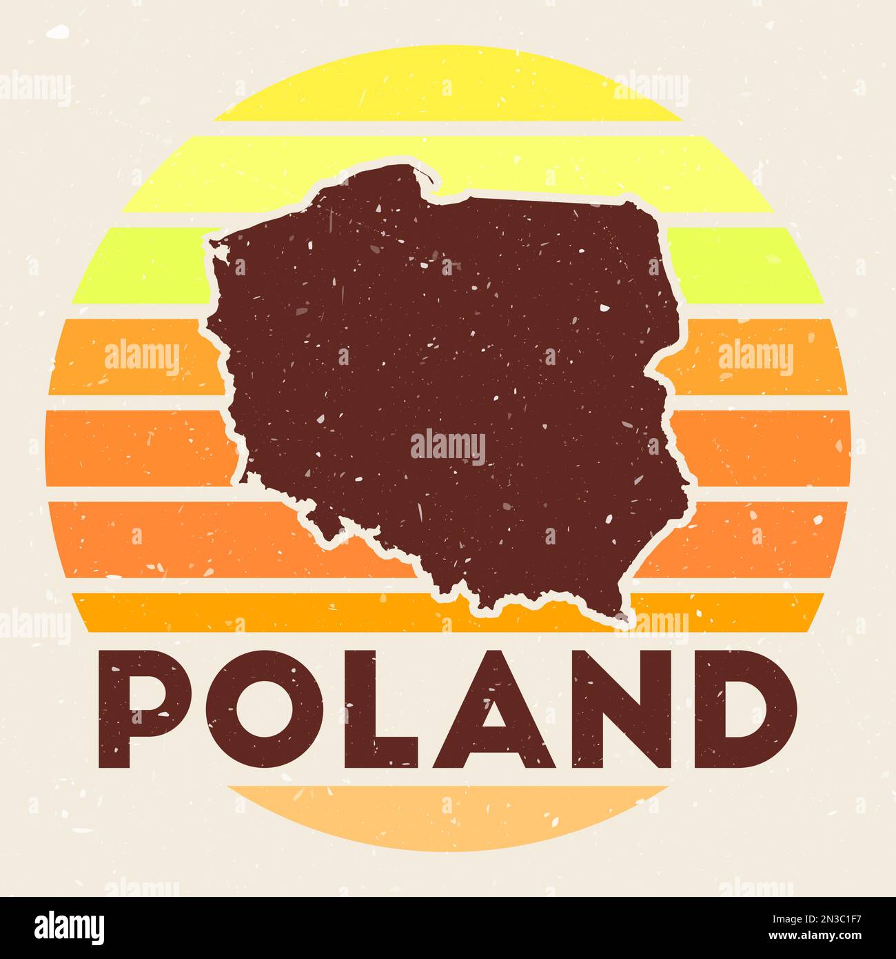 Poland logo. Sign with the map of country and colored stripes, vector ...