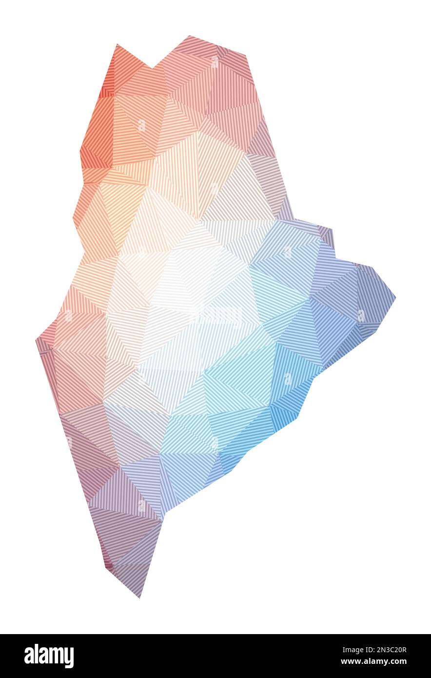 Map of Maine. Low poly illustration of the US state. Geometric design ...