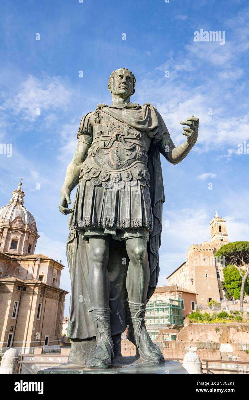 Close-up of Statua di Cesare (Statue of Julius Caesar) in front of ...