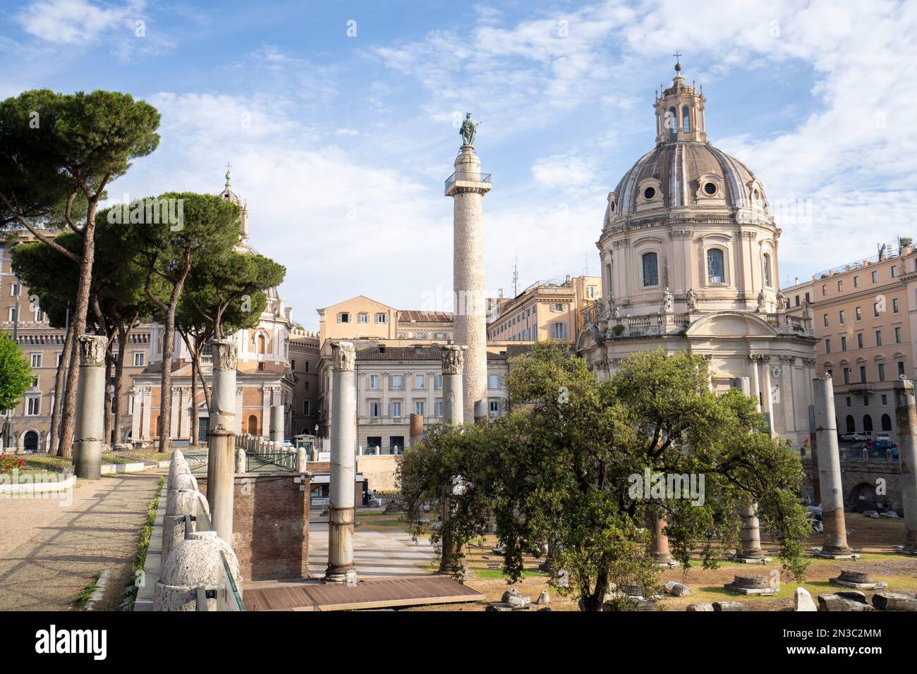 Trajan's Column (Colonna Traiana) and Church of the Most Holy Name of ...