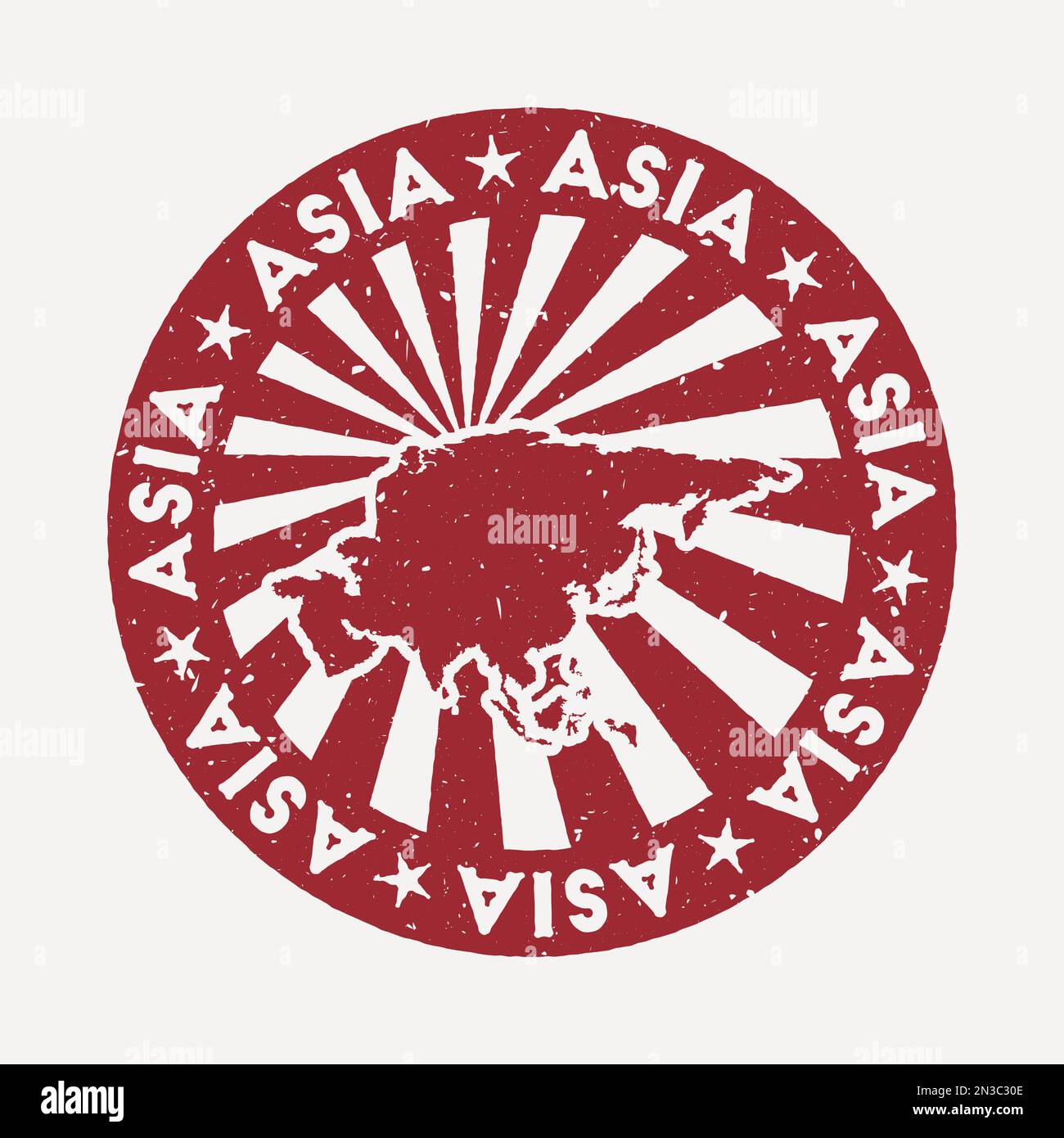 Asia stamp. Travel red rubber stamp with the map of continent, vector ...