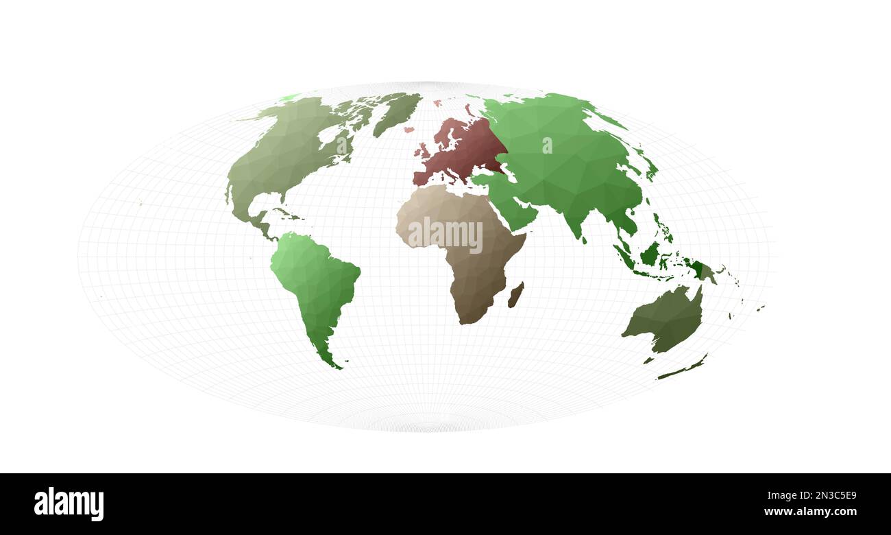 World map. Aitoff projection. Actual vector illustration Stock Vector ...