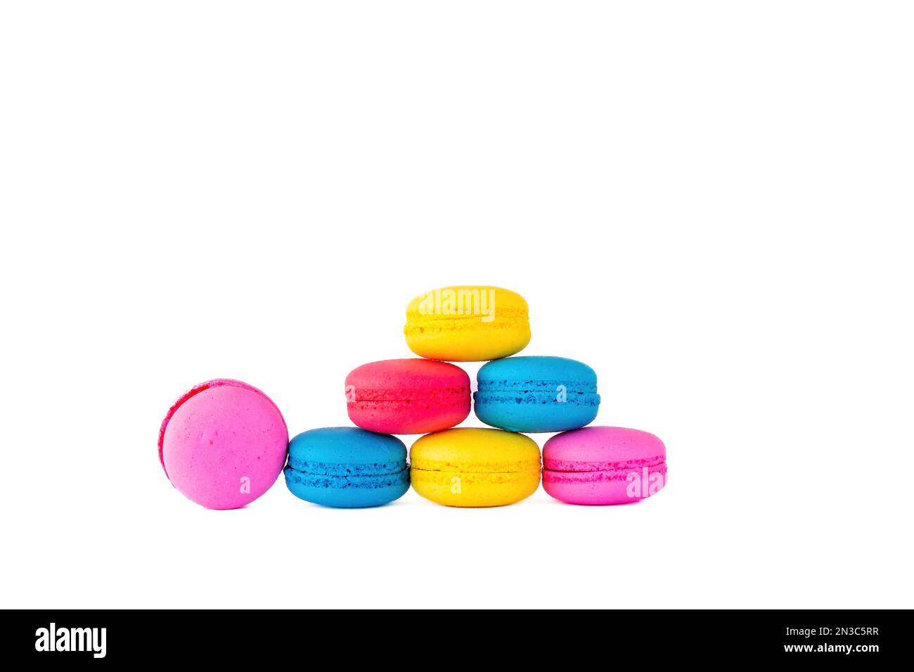 Colored macarons lined up on top of each other Stock Photo - Alamy