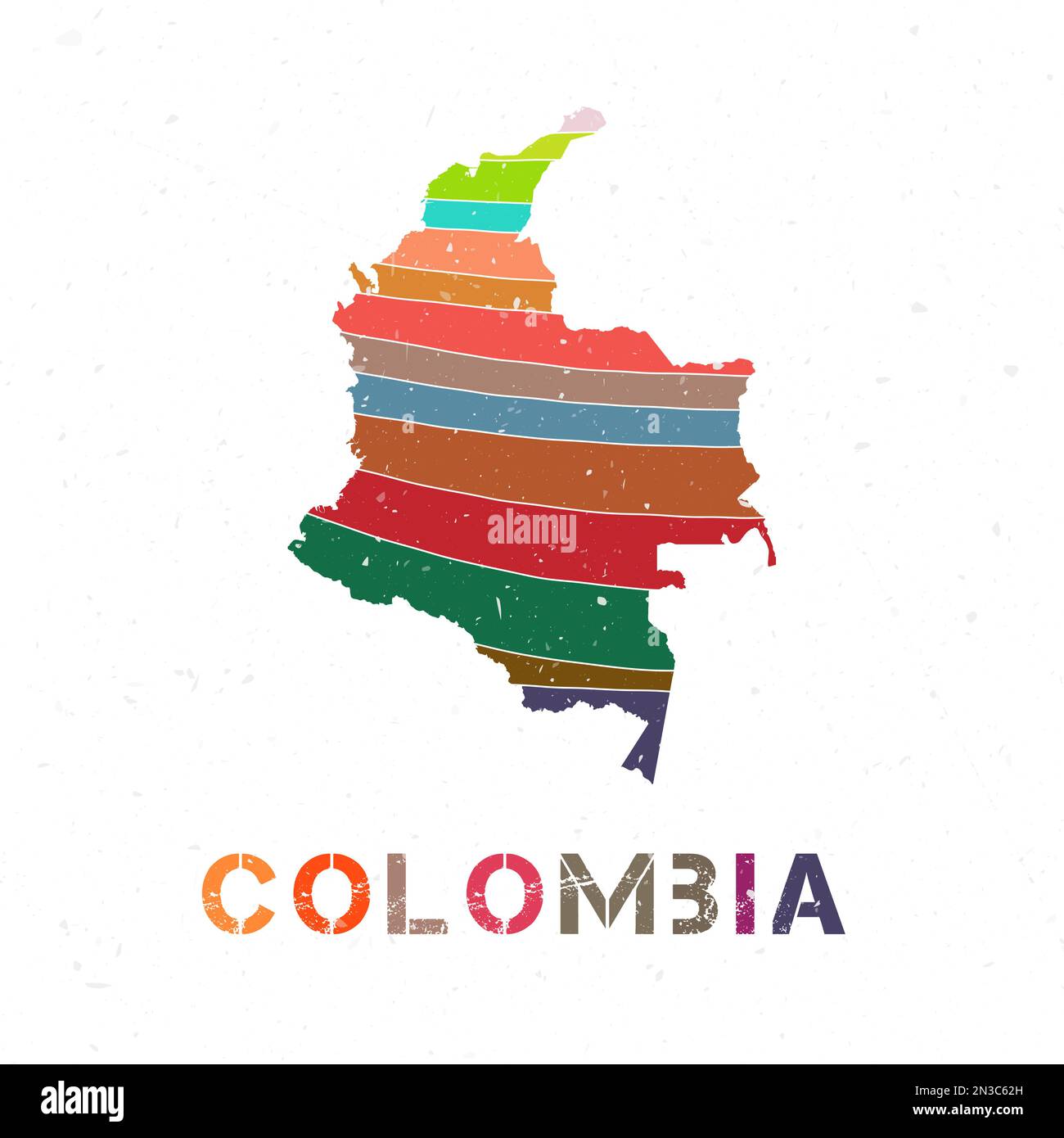 Colombia map design. Shape of the country with beautiful geometric ...