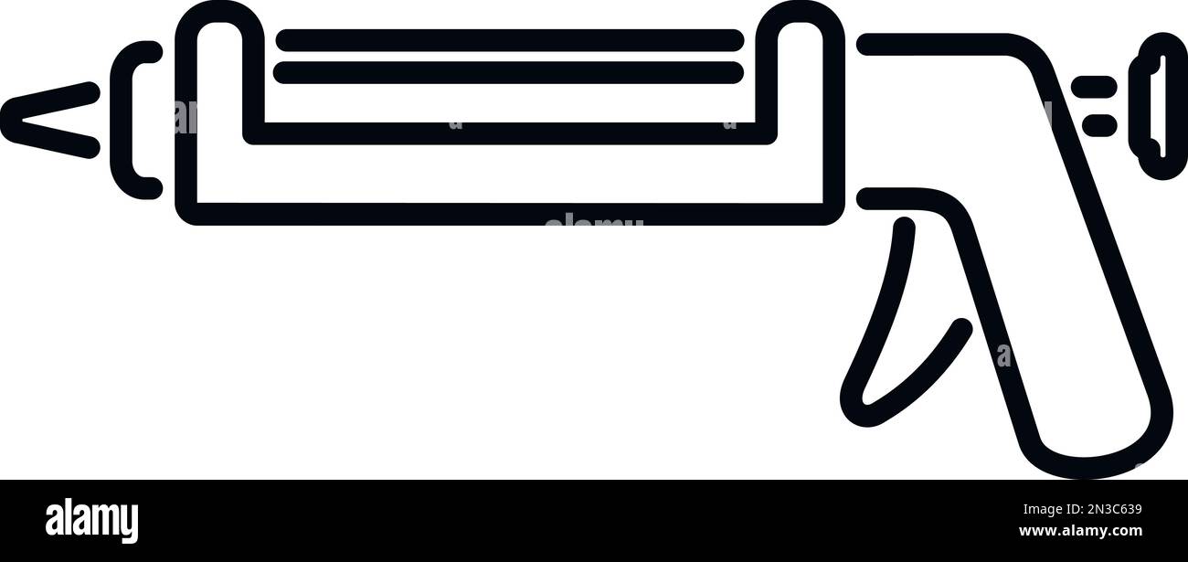 Acrylic silicone caulk gun icon outline vector. Glue silicon. Home ...