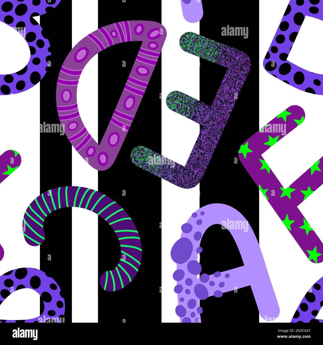 Cartoon alphabet seamless kids letter pattern for wrapping paper and ...