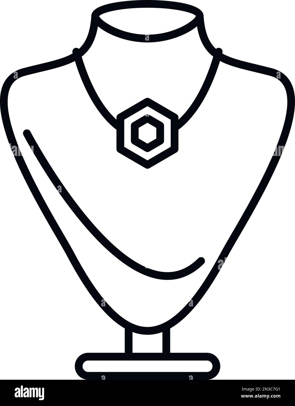 Display jewelry dummy icon outline vector. Fashion bust. Gold diamond ...