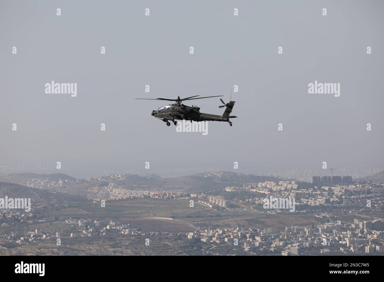 An AH-64 Apache Helicopter attached to the 36th Combat Aviation Brigade ...