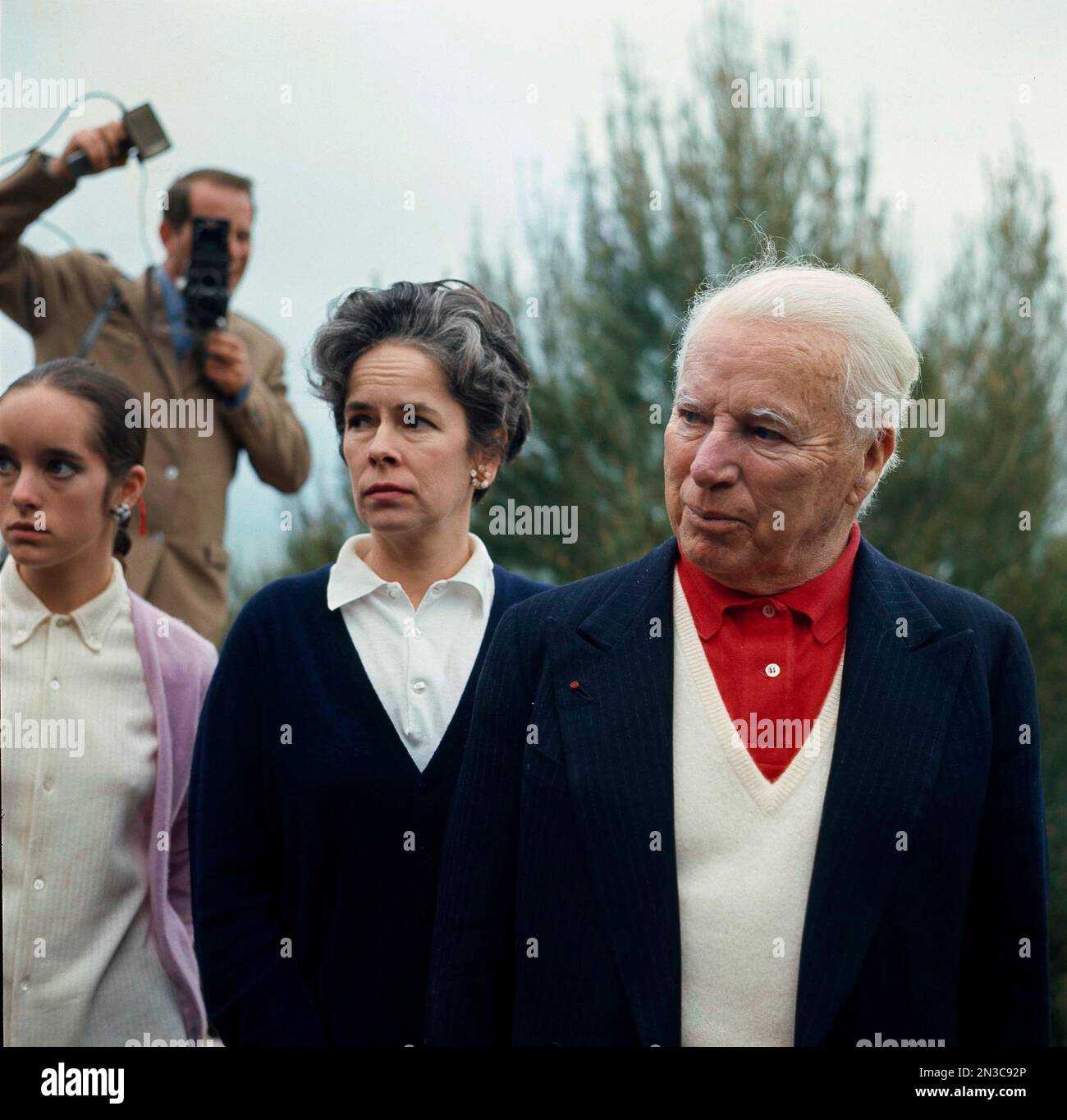 Charlie Chaplin and his wife Oona O'Neill are pictured, March 1967 ...