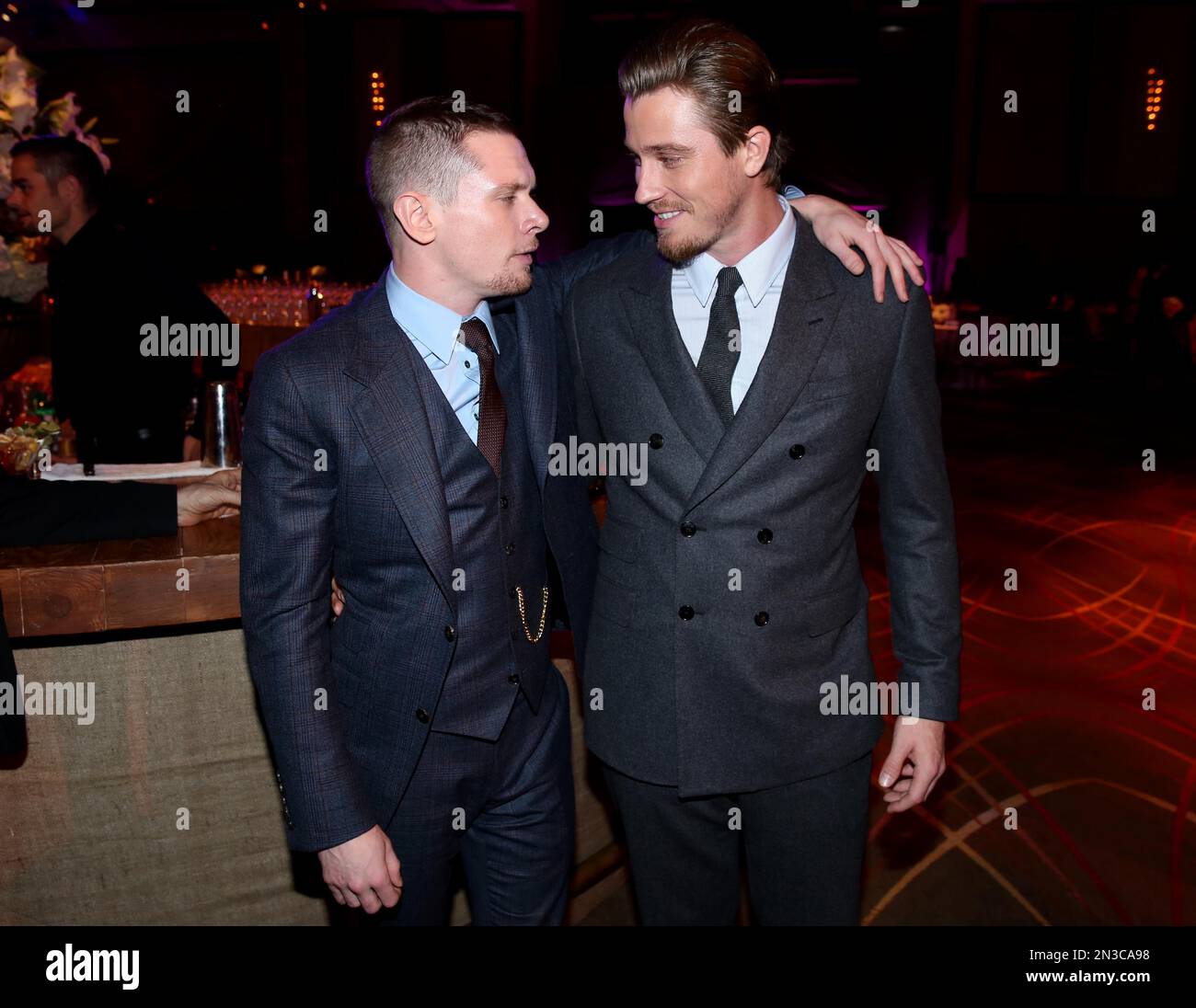 Jack O'Connell, left, and Garrett Hedlund pose together at the after ...