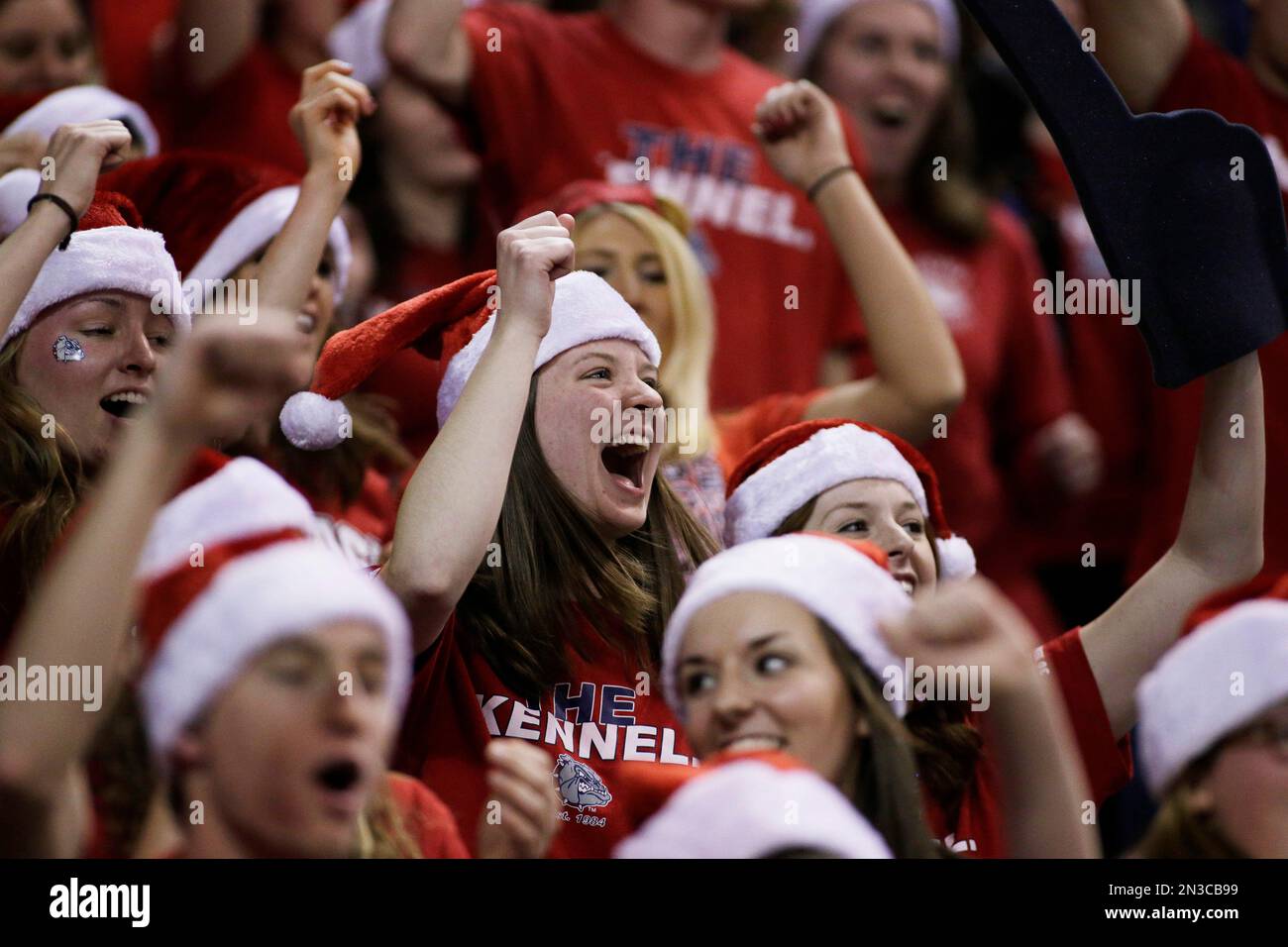 Fans in the Gonzaga student section cheer before an NCAA college ...