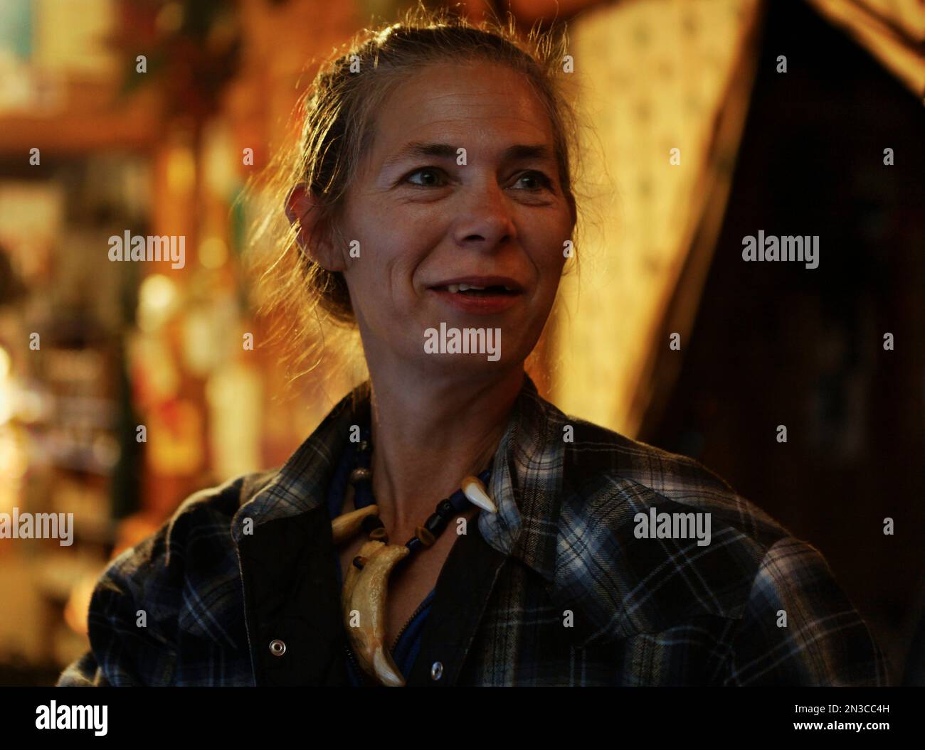Portrait of Shirley, a float house owner near Prince of Wales Island ...