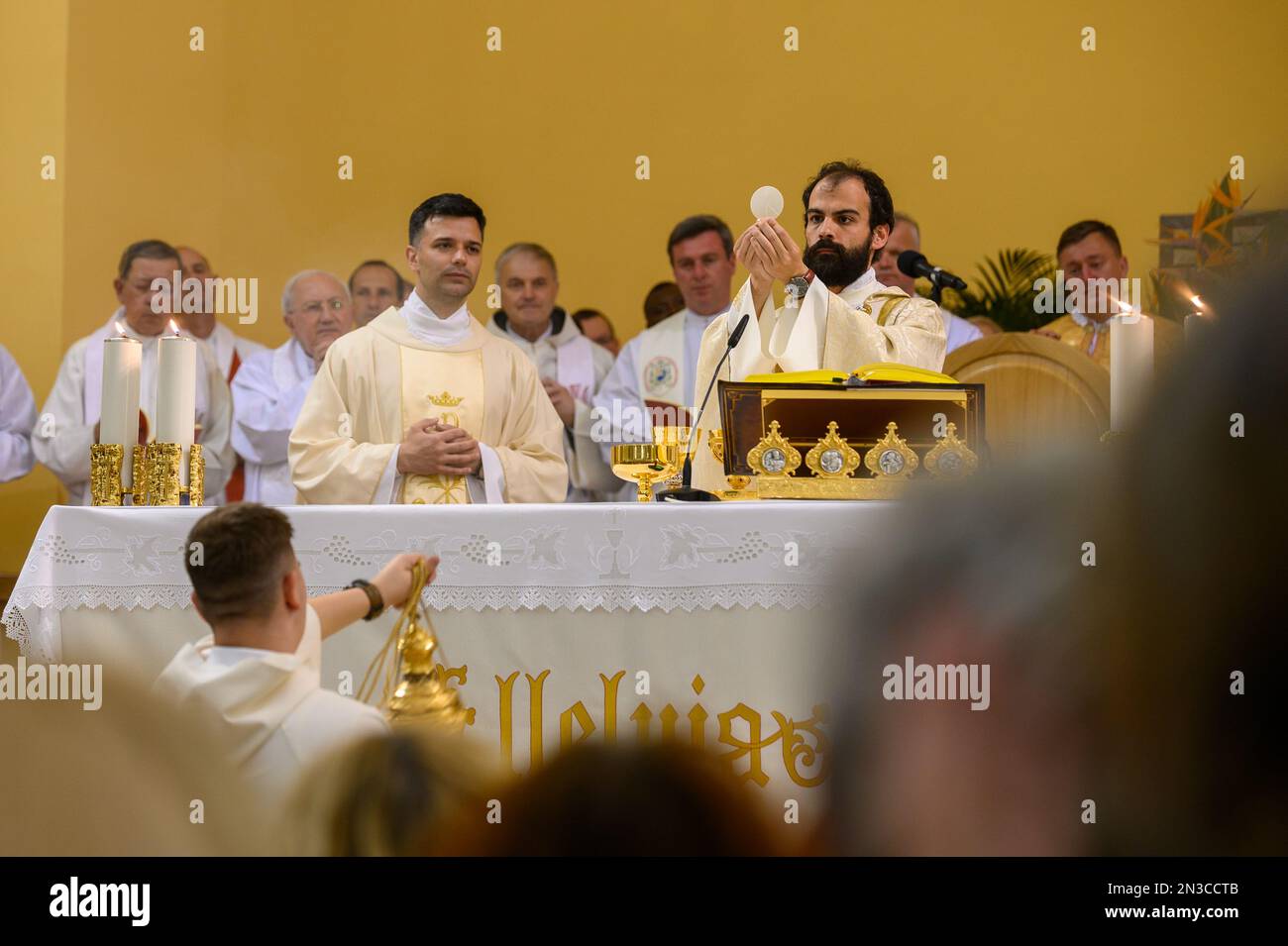 The Consecration moment of the Holy Mass on the Easter Vigil in St ...